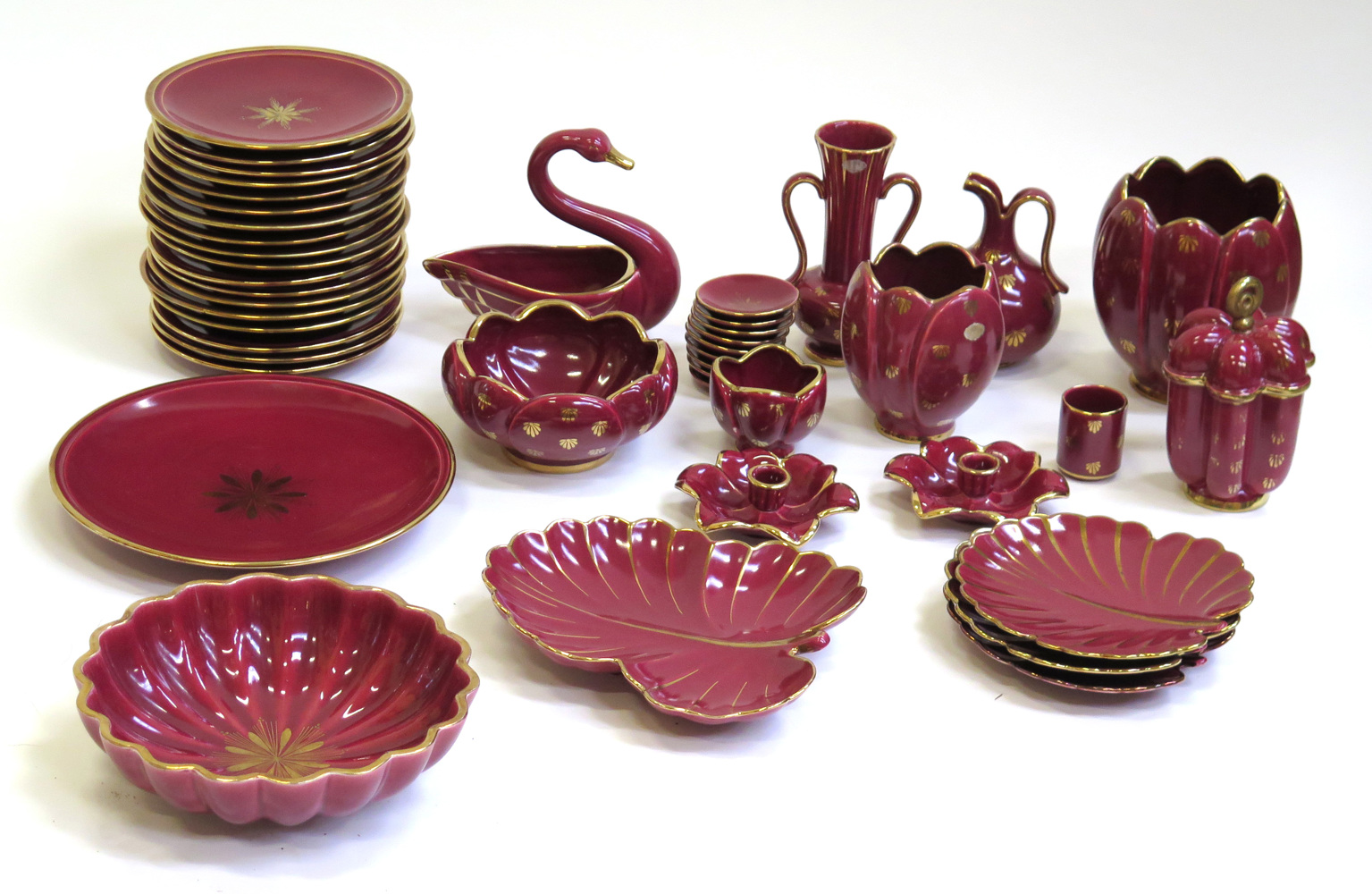 Percy, Arthur samt Trost, Eugen för Gefle, parti glaserat flintgods ...