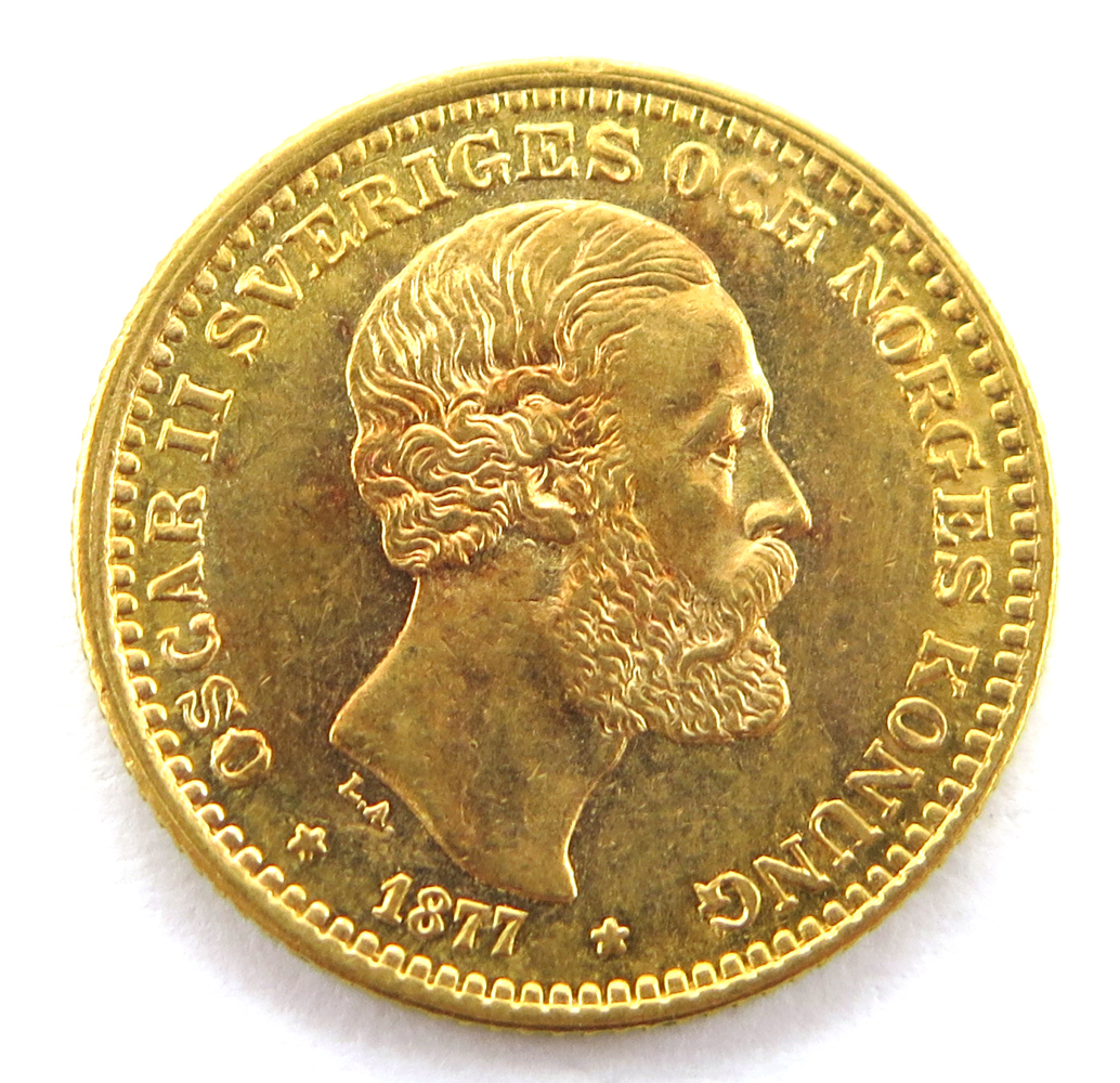 Guldmynt 10 Kronor Oskar II 1877 4 48 Gram 900 1000 Auktion guldmynt-10-kronor-oskar-ii-1877-4-48-gram-900-1000-auktion
